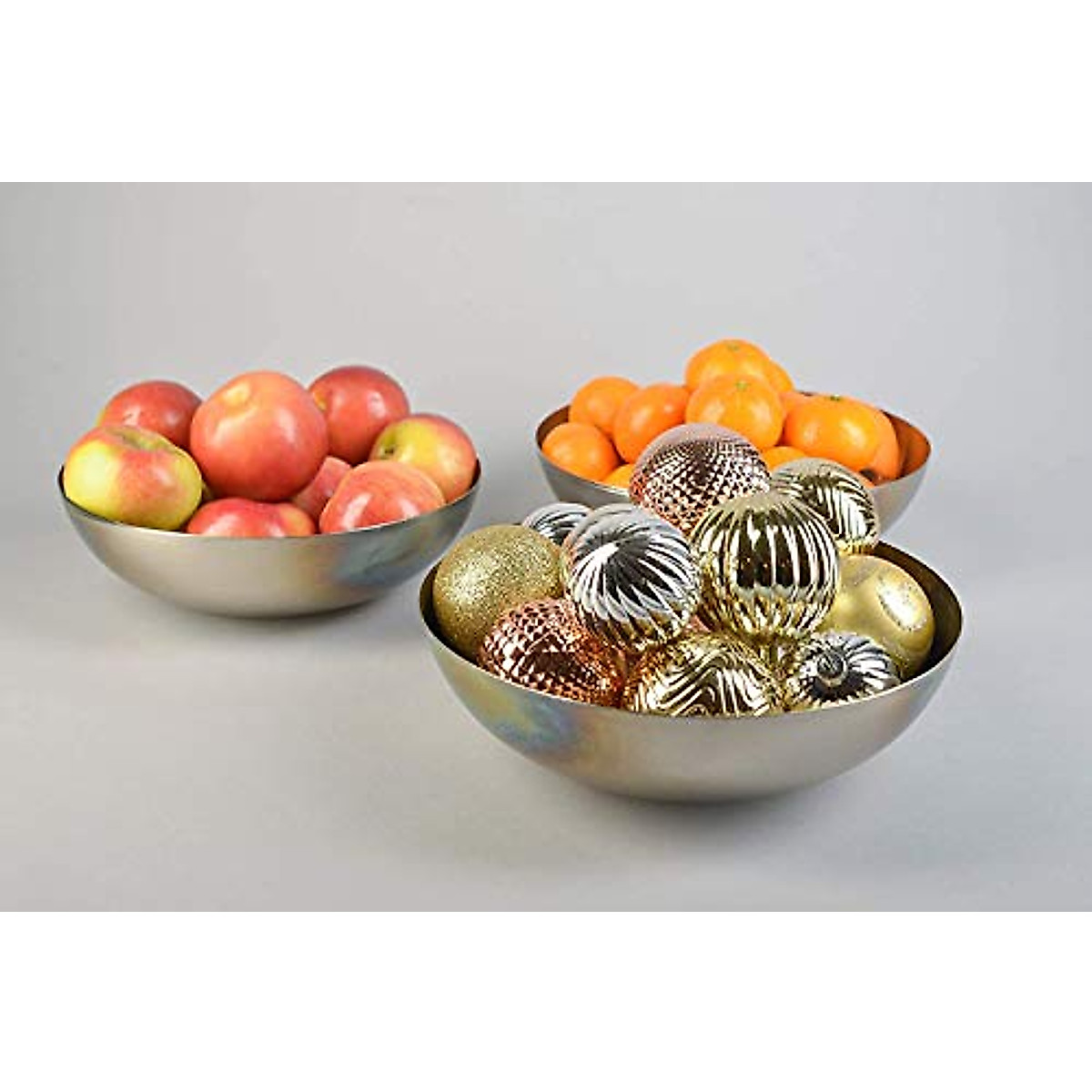 Serene Spaces Living Rustic Iron Bowl – Sturdy Oil Slick Iron Bowl with Iridescent Rainbow Spots – Vintage Accent Piece for Home or Office - Versatile Bowl Makes a Great Gift, 8.25” D x 2.5” H