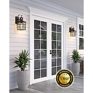 VIANIS ORB Motion Sensor Outdoor Lights Wall Mount, Dusk to Dawn Waterproof Exterior Lantern for House, Oil Rubbed Bronze Anti-Rust Garage Sconce Outside for Door, Garage, Entryway, Hallway