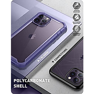 i-Blason Ares for iPhone 14 Pro Max Case 6.7 inch (2022), Full-Body Clear Rugged Bumper Case with Built-in Screen Protector (Purple)