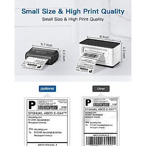 POLONO A400 Bluetooth Thermal Label Printer, 4x6 Label Printer for Shipping Packages Small Business, Bluetooth Shipping Label Printer for iPhone, Android & PC, Compatible with Amazon, Ebay, ect.