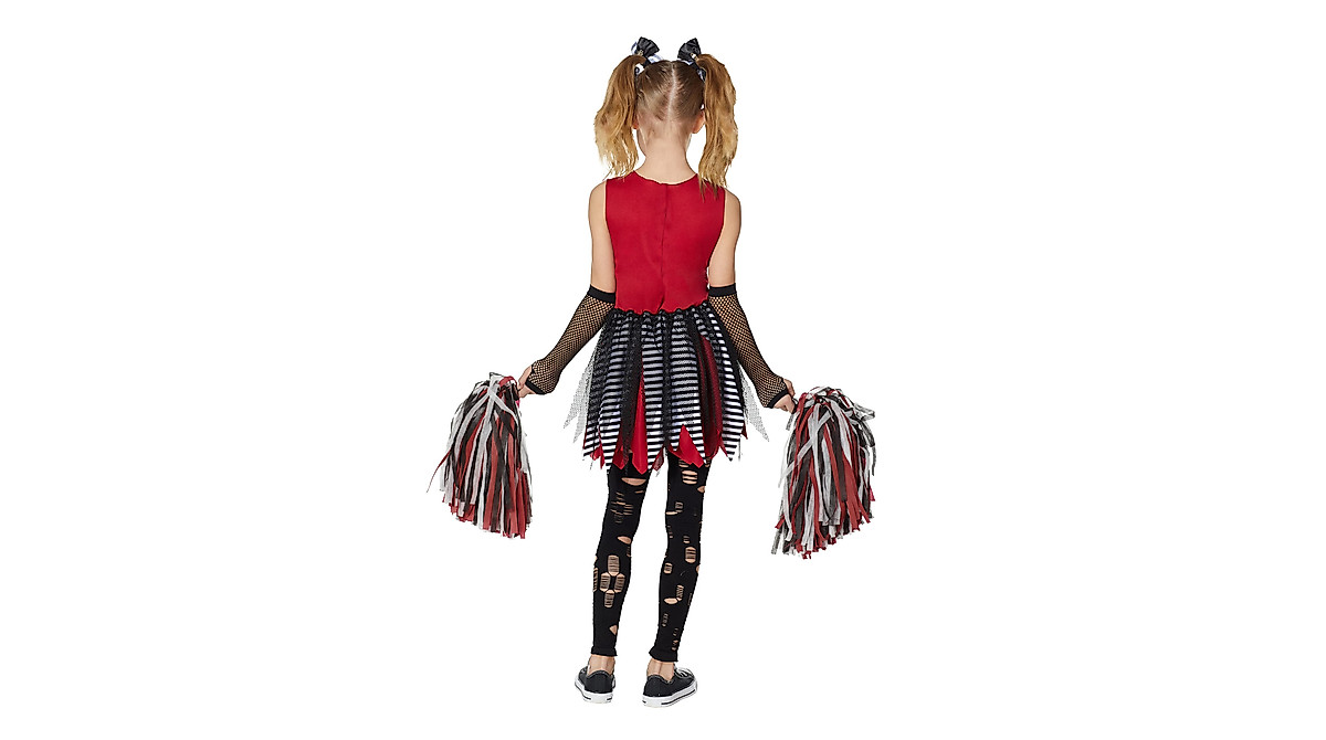 Kids Zombie Cheerleader Costume - Creepy Cheerleading Outfit XL