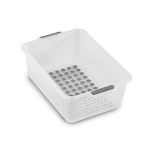 madesmart Antimicrobial Classic Small Basket Soft Grip, Non Slip Storage, Multi-Purpose Home Organization, EPA Certified, Frost