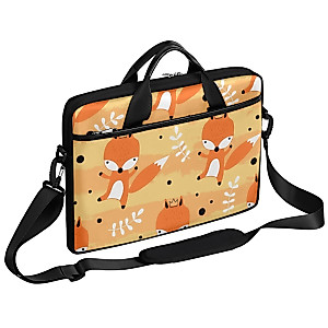 Princess Fox Laptop Computer Bag Waterproof Shoulder Messenger Bag 13-15 inch Durable Laptop Tote Bag with Shoulder Strap Handle Lightweight Crossbody Briefcase