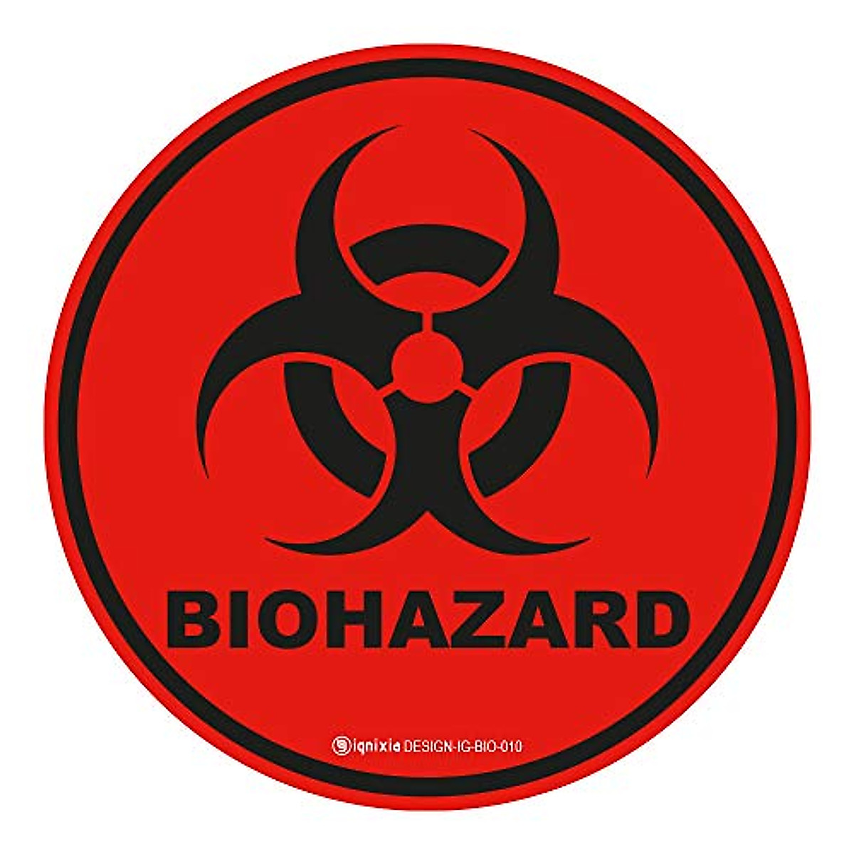 Ignixia Biohazard Sign Decals (Pack of 10) Round Stickers for Hospitals, Labs, and Industrial use Universal Biohazard Symbol
