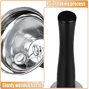 2 Pack Hand Bell, Silver Steel Bell, Ringing Bell with Handle, Dinner Bells for Inside Classroom Bell, for Food Line, Alarm, Jingles, Ringing (Silver)