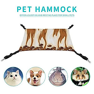 Bubble Tea in Brown Sugar Milk Tea Pet Hammock Comfortable Adjustable Hanging Bed for Small Animals Dogs Cats Hamster
