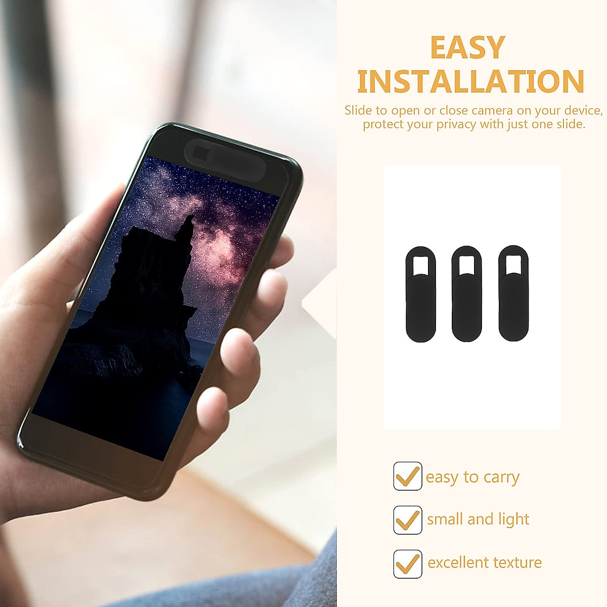 3 Pcs Lens Privacy Protection Computers Laptops Webcam Lid Camera Slide Tablet Protector Phone Slide Blocker Video Camera for Computer Webcam Blocker Cover Slider Ultra Thin Abs
