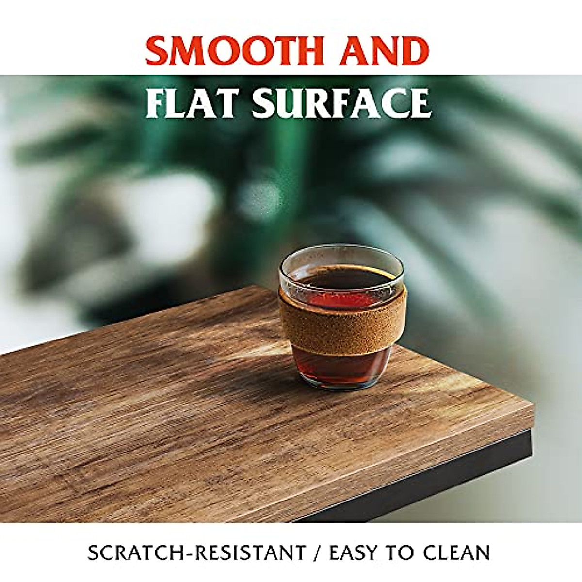 WLIVE Side Table Set of 2, C Shaped End Table for Couch, Sofa and Bed, Large Desktop C Table for Living Room, Bedroom, Brown and Black