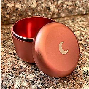 Brando Moon Rose Gold Pocket Storage Case Container Smell Proof and Air Tight - Easy to Carry and Best Way to Preserve Coffee - 2.1 x 1.8”