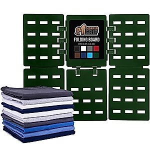 Gorilla Grip Shirt Folding Board, Easy Fast T-Shirt and Clothes Folder, Adult Clothing, Durable Plastic Organizer, Compact for Travel, Laundry Boards, Tshirt Flipfold Tool, Hunter Green