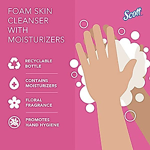 Scott Professional Foam Hand Soap with Moisturizers (91592), 1.2 L, Foaming, Pink, Floral Scent, Automatic Refills, for Kimberly-Clark Professional ICON Dispensers (2 Bottles)