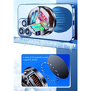 Mobile Phone Radiator Cooler for iPad Tablet Computer Magnetic Heat Dissipation Type-C Heat Sink Atmosphere Lights (Round)