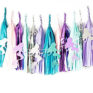 Mermaid Seashell Banner Garland Party Supplies for Kid Birthday Party Decoration