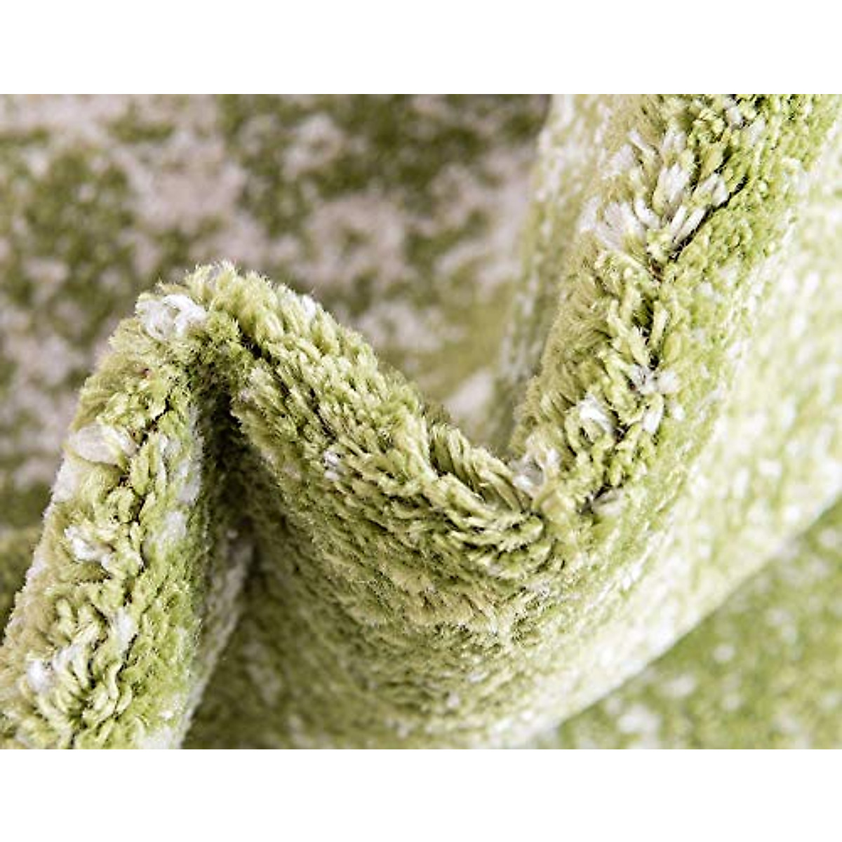 Unique Loom Bromley Collection Area Rug - Wells (3' Round, Green/ Ivory)