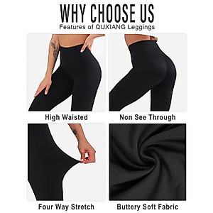 3 Pack High Waisted Leggings for Women No See Through Yoga Pants Tummy Control Leggings for Workout Running Buttery Soft (Pocket Black/Black/Black, L/XL)
