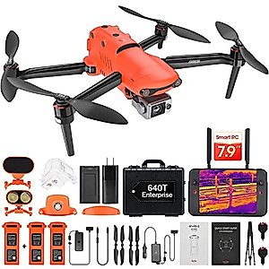 Autel Robotics EVO II Dual 640T Enterprise Bundle, 640*512@30fps Thermal Imaging Sensor＆8K Visual Camera, 10+ Multiple Temperature Measurement Modes, 720° No Blind Spot, 42Mins Flight Time, ADS-B Receiver&Data Encryption, F-ree Thermal Analysis Tool, 1-1