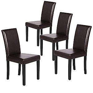 Topeakmart Dining Room Chairs Kitchen Dining Chairs Side Chairs for Kitchen, Restaurants, Dinning Room Brown, Set of 4