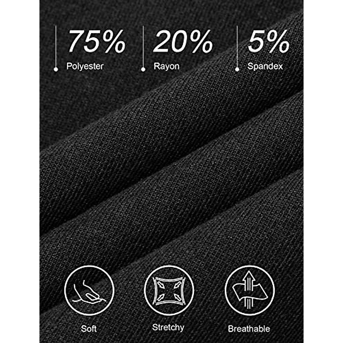 Tapata Womens Wide Leg High Waist Straight Leg Casual Pants Stretch Comfy Pockets Relaxed Fit, Black, 2