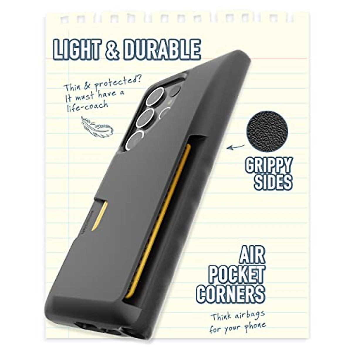 Smartish Galaxy S23 Ultra Wallet Case - Wallet Slayer Vol. 1 [Slim + Protective] Grip Credit Card Holder for Samsung - Black Tie Affair