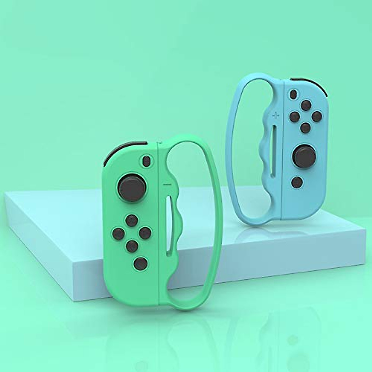 Boxing Grip for Nintendo Switch, Accessories for Switch Fitness Games - 2 Packs (Animal Crossing Blue and Green)