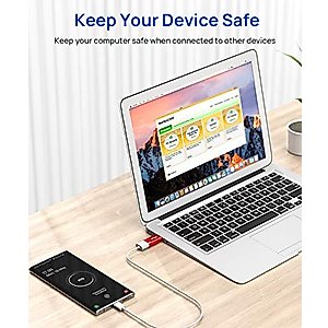 JSAUX USB Data Blocker, (4-Pack) USB-A Defender Only for Quick Charge, Protect Against Juice Jacking, Refuse Hacking Provide Safe Charging- Red
