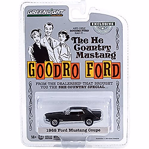 Greenlight 30354 1968 Mustang Coupe He Country Special - Bill Goodro Dealership Denver, Colorado - Stealth Black (Hobby Exclusive) 1:64 Scale Diecast
