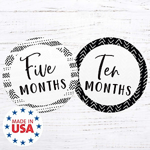 Baby Milestone Signs/Black and White Monthly Milestones/Geometric Infant Photo Prop