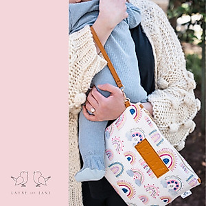 Diaper Bag Organizing Pouches (Set of 4) - Rainbow Diaper Bag Organizer Pouches - Baby Diaper Clutch Bag, Wet Bag, Mama Bag, Snacks Diaper Bag Insert - Waterproof Lining - Diaper Bag Organizer Insert