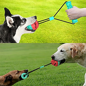Interactive Dog Toys Tug of War,TPR Dog Chew Toys,Mentally Stimulating Toys for Dogs,Puppy Teething Toys for Boredom,Dog Puzzle Treat Food Dispensing Ball Toy for Small Medium Large Dog