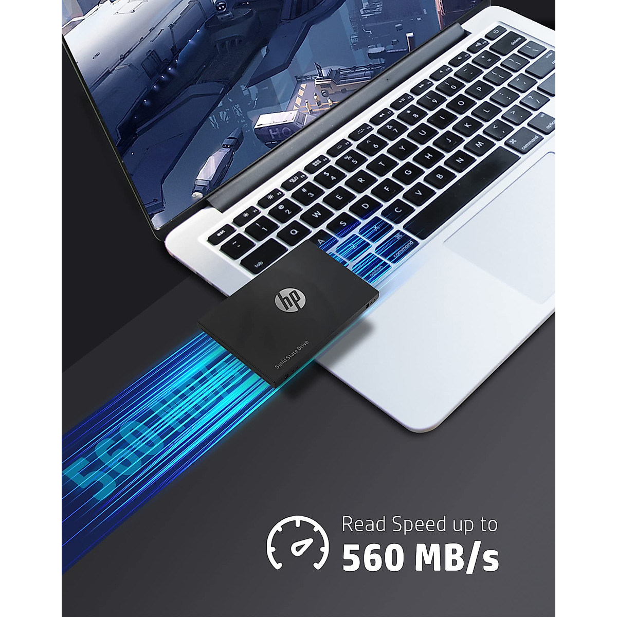 HP S750 1TB SATA III 2.5 Inch PC SSD, 6 Gb/s, 3D NAND Internal Solid State Hard Drive Up to 560 MB/s - 16L54AA#ABA