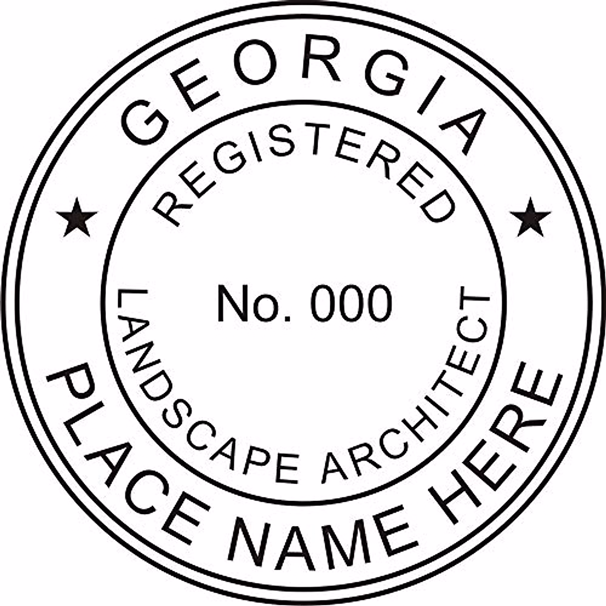 Infusion Personalized Georgia Architects, Engineers & Land Surveyors State Seals, Landscape Architect, 1-5/8" Round Self-Inking Stamp