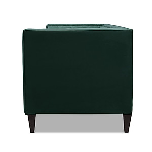 Jennifer Taylor Home Jack 84" Modern Tuxedo Tufted Sofa, Hunter Green Performance Velvet