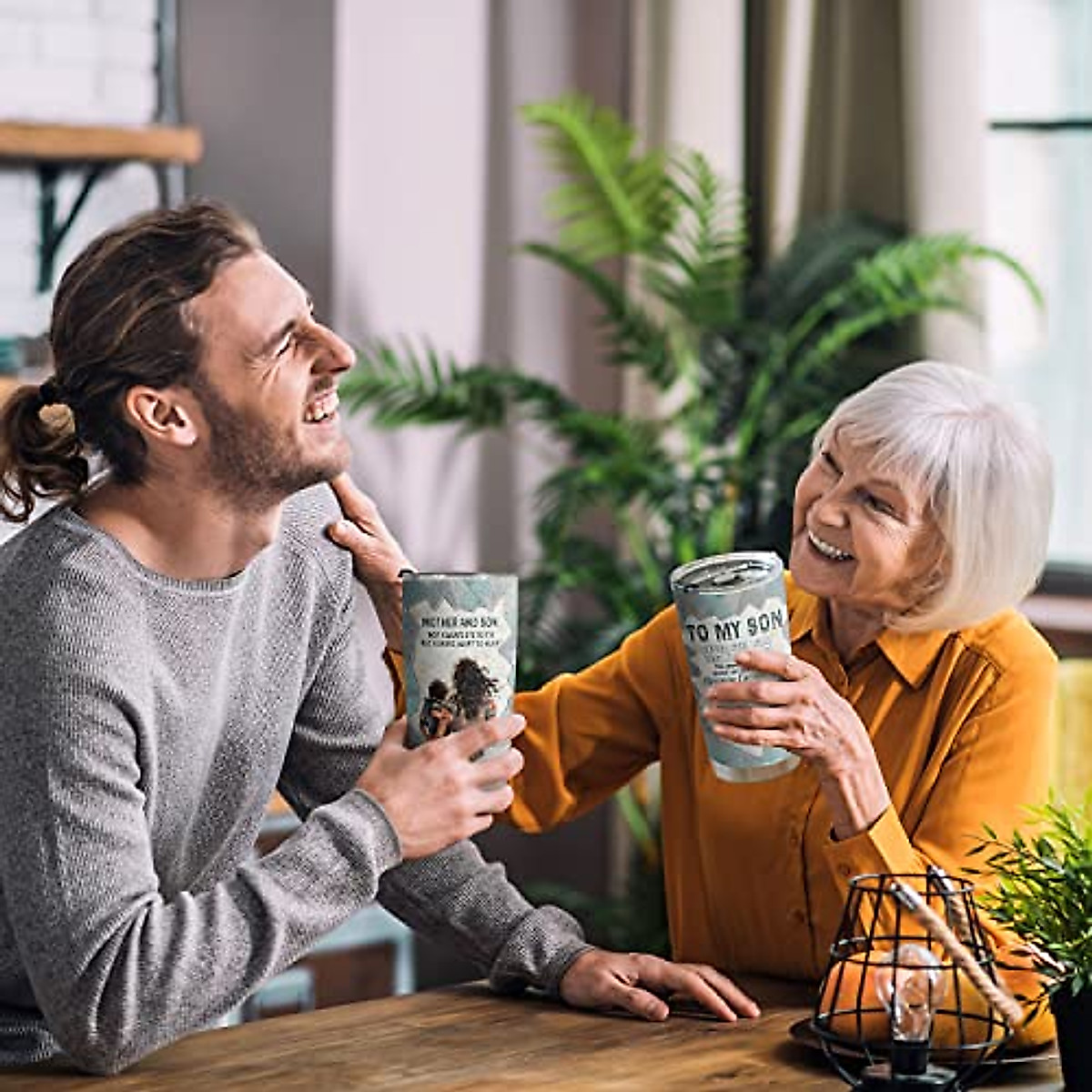 Pawfect House 20oz Stainless Steel Tumbler Gift For Him From Mom - Skinny Tumblers - I'm Always Right Next To You - Best Son Ever Gifts - Mens Gifts Unique Ideas Christmas Birthday Graduation Gifts