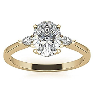 925 Silver, 10K/14K/18K Solid Gold Moissanite Engagement Ring, 2.5 CT Oval Cut Handmade Solitaire Ring Diamond Wedding Ring for Woman, Birthday Gifts for Love, VVS1 Colorless