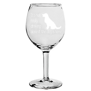 Funny Guy Mugs Dog Is Home Wine Glass, 11-Ounce - Fun Dog Lovers Wine Glasses with Sayings
