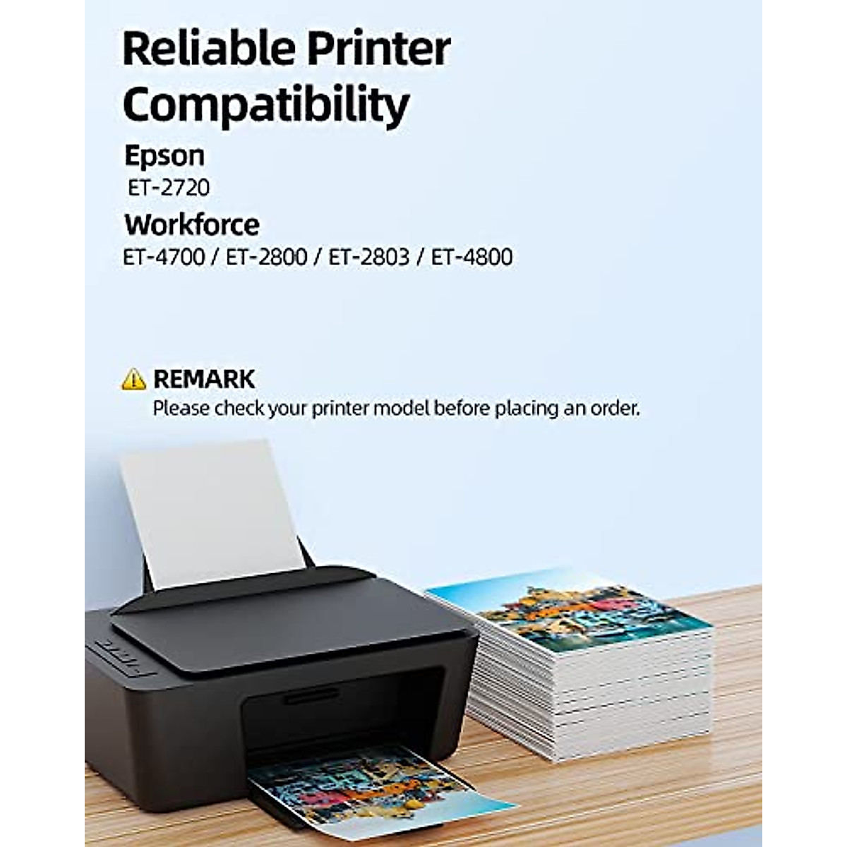FASTINK Compatible Epson T522 Refill Ink Bottle,High Capacity,5 Pack,Work with EcoTank ET-2720, ET-2800,ET-2803,ET-4800,ET-4700 Printer for Epson 522 Ink Bottle Refill Combo