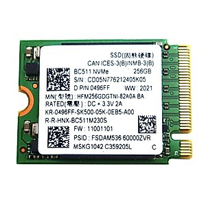 Solid State Drive HFM256GDGTNI-82A0A Compatible Replacement Spare Part for SK Hynix BC511 HFM256GDGTNI 256GB M.2 2230 NVMe PCIe Gen3 x4 SSD