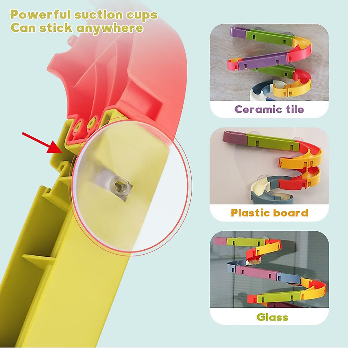 Noaideoi Bathtub Water Slide Toys for Toddlers,35 Pcs Duck Slide Bath Toys Water Balls Slide for Kids DIY Wall Bathtub Slide Tracks Toys for Boys and Girls Ages 3-6,Shower Set Gift Toys for Kids