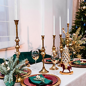 MTLEE 30 Pieces 10 Inch Metallic Taper Candles Spiral Candle Dripless Long Candle Sticks 8 Hrs Clean Burning Unscented Tapered Candles Glossy Metal Like Candlesticks for Wedding Dinn(Pearl White)