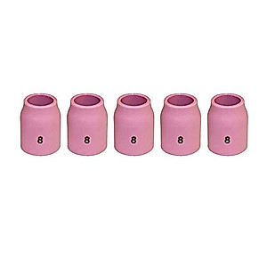 WeldingCity 5-pk Gas Lens Ceramic Cup Alumina 53N61S (#8, 1/2") for TIG Welding Torch 9, 20 and 25 Series from Weldcraft Lincoln Miller ESAB CK