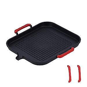 Garden supplies Multi Function Barbecue Plate Portable BBQ Non‑Stick Baking Tray for Home Restaurant Outdoor(RvSky)
