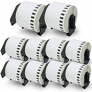 BETCKEY - Compatible Continuous Label Replacement for Brother DK-2205 (2-3/7" x 100'), Use with Brother QL Label Printers [10 Rolls]