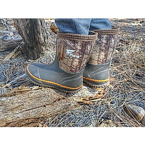 8 Fans Kids Neoprene Boots,Waterproof Neoprene Hunting & Fishing Camo Muck Mud Boots for Toddlers Boys & Girls Size 3