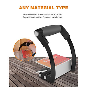 Panel and Plywood Carrier Tool, 0 to 1 Grip Range Sheetrock Gripper Carrying Soft-Grip Handle Gripper Lift Heavy Duty Metal Gripper for Clamp Wood Board or Drywall Lifter with Single Hand
