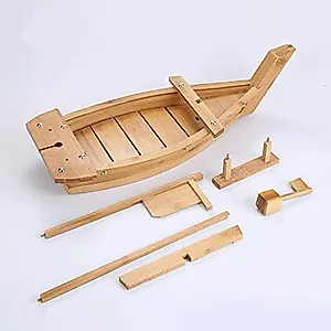 BIPEGE Wooden Sushi Boat Serving Tray, 24 Inch Sushi Plate for Restaurant or Home, Large Size Sushi Tray Serving Boat Plate for Restaurantware (61cm/24inch)