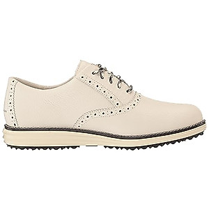 Cole Haan Women's Originalgrand Shortwing Golf Sneaker, Ivory/Black/Ivory, 8.5