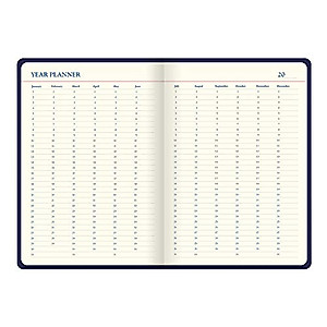 LETTS Icon A5 5 Year Diary, Cream Paper, 384 Pages, 8.25 x 5.75 x 0.75 Inches, Navy (B090024), gold