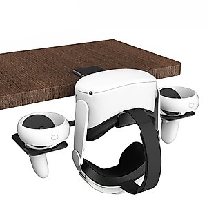 Dollox VR Stand VR Display Holder Under Desk Virtual Reality Headsets Metal Stand Storage Hook Universal Clamp on Desk Hanger Hooks for Oculus Quest 2/Quest/Rift S, HTC Vive Pro, PSVR 2