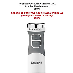 Starfrit 024221-002-0000 250-Watt 4-in-1 Hand Blender Small Kitchen Appliance, Regular Sized, white