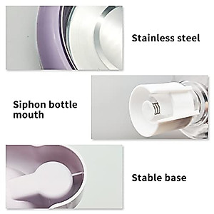 Kathson Double Dog Cat Bowls, Kitten Food and Water Bowl Set Stainless Steel Detachable Puppy Feeder and Automatic Water Dispenser Pet Feeder for Small Size Dog (Purple)